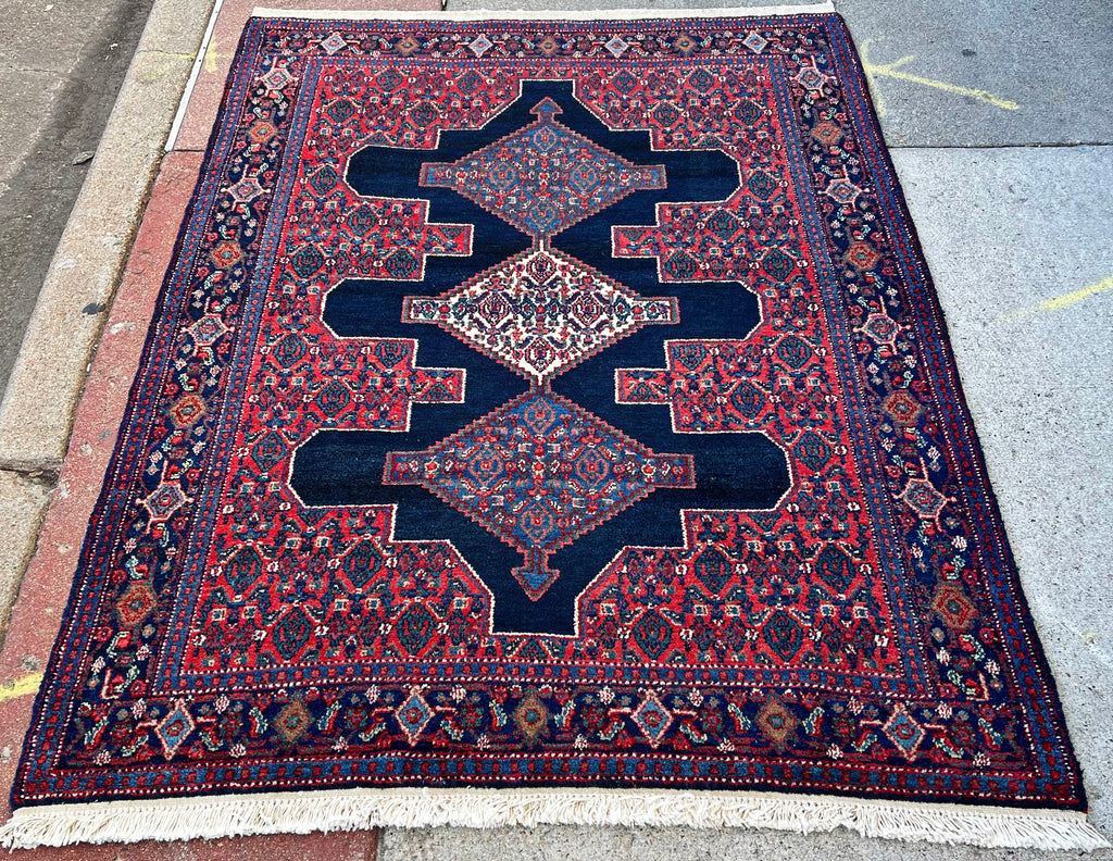 1950 PERSIAN SENAH RUG 3’ 8” x 4’ 10” (MED.FEA.218) – Vespucci Rugs